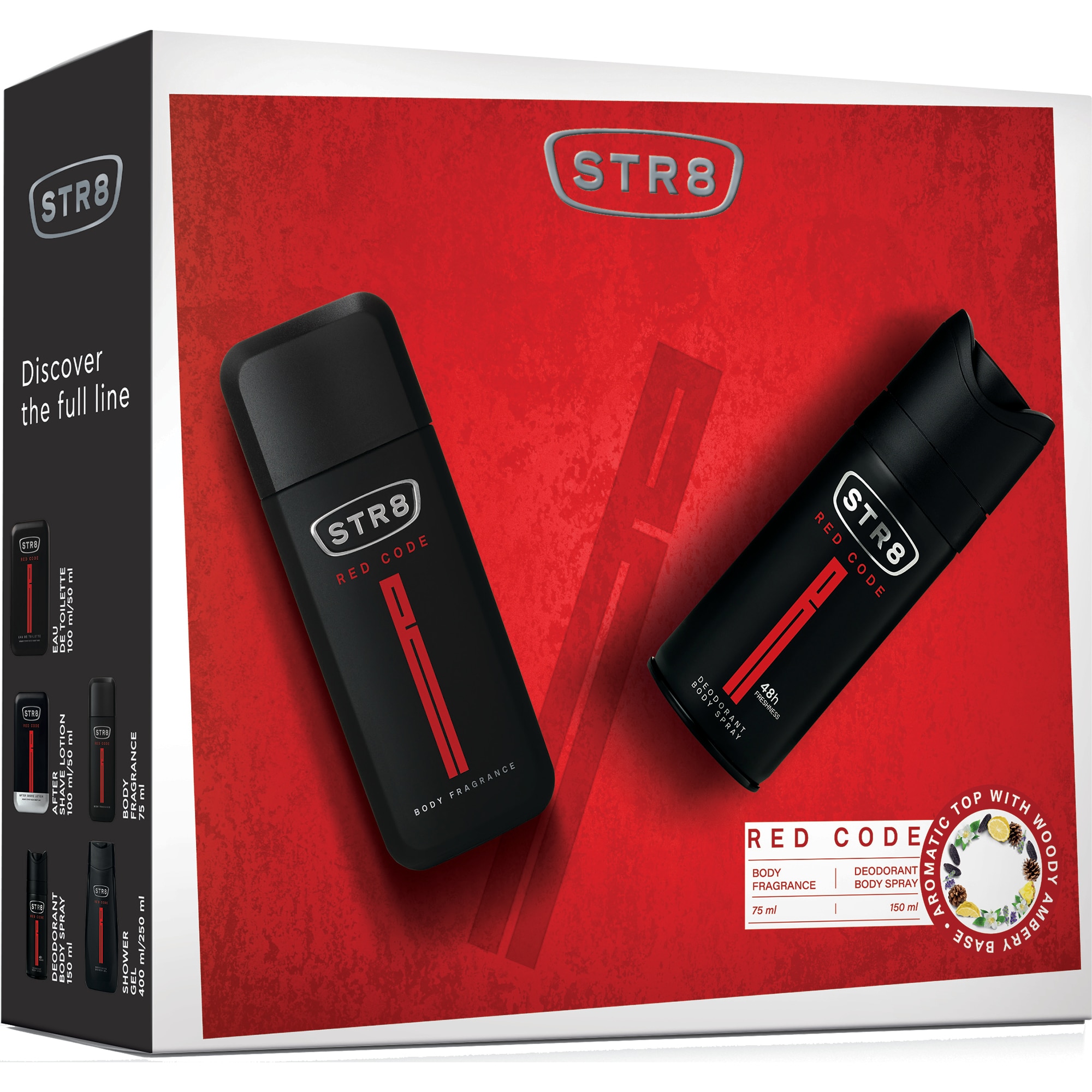 Set cadou: Spray pentru corp STR8, Red Code, Barbati, 75 ml + Deodorant ...