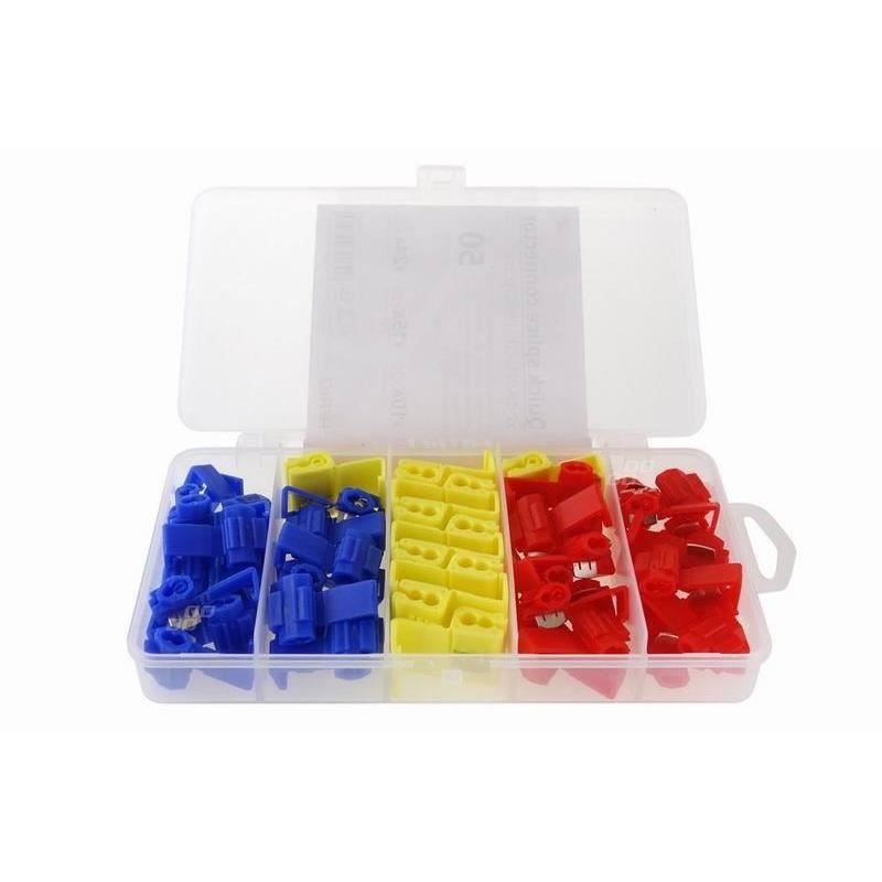 Set 50 mufe conector rapid Quick Splice, 2 cabluri, trei culori, 02346 ...