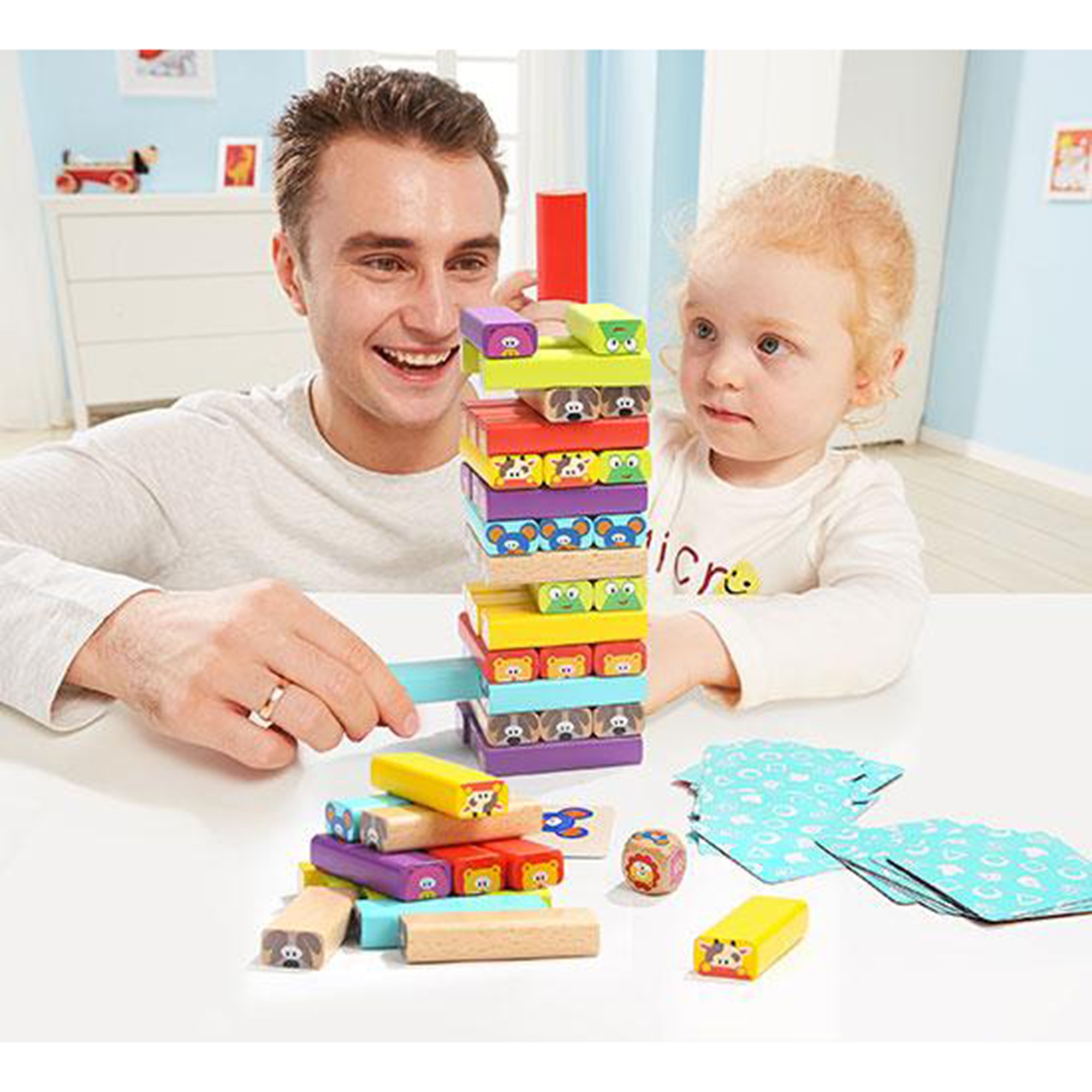 Joc Jenga Top Bright - Animalute vesele - eMAG.ro