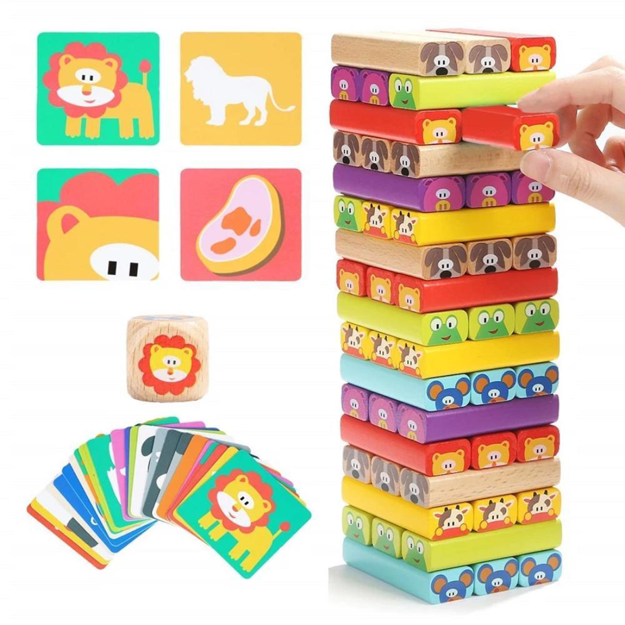 Joc Jenga Top Bright - Animalute vesele - eMAG.ro