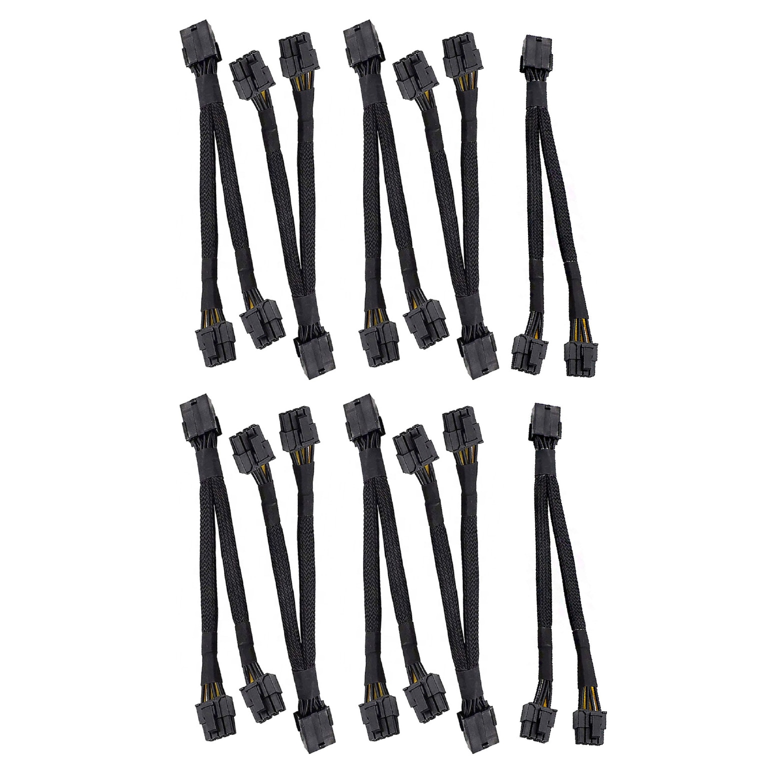 Комплект от 10 броя PCI-E 8 Pin Splitter Cable - 2x6 + 2 PIN - eMAG.bg
