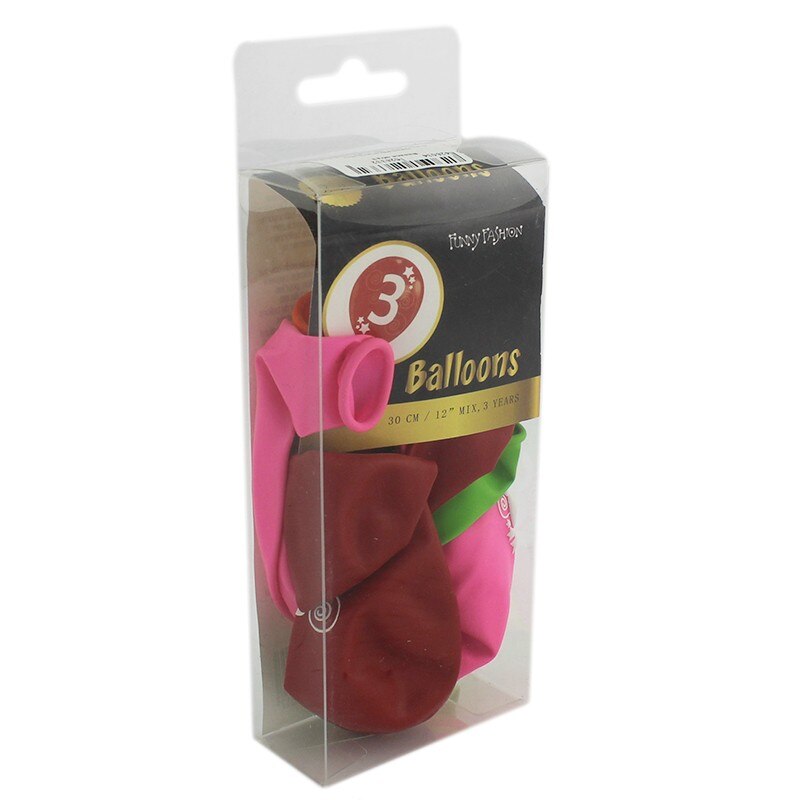 Set baloane colorate cifra 3, Funny Fashion, material latex, 12 bucati ...