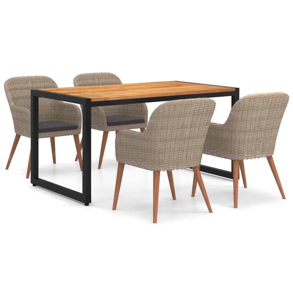 Градински трапезен комплект, 5 части, кафяв 3070549 - eMAG.bg