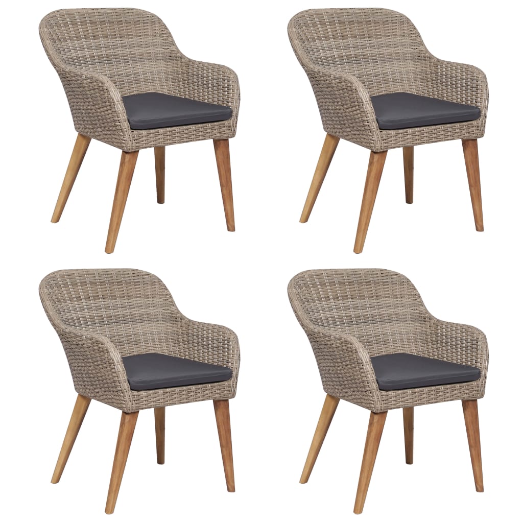 Градински трапезен комплект, 5 части, кафяв 3070549 - eMAG.bg