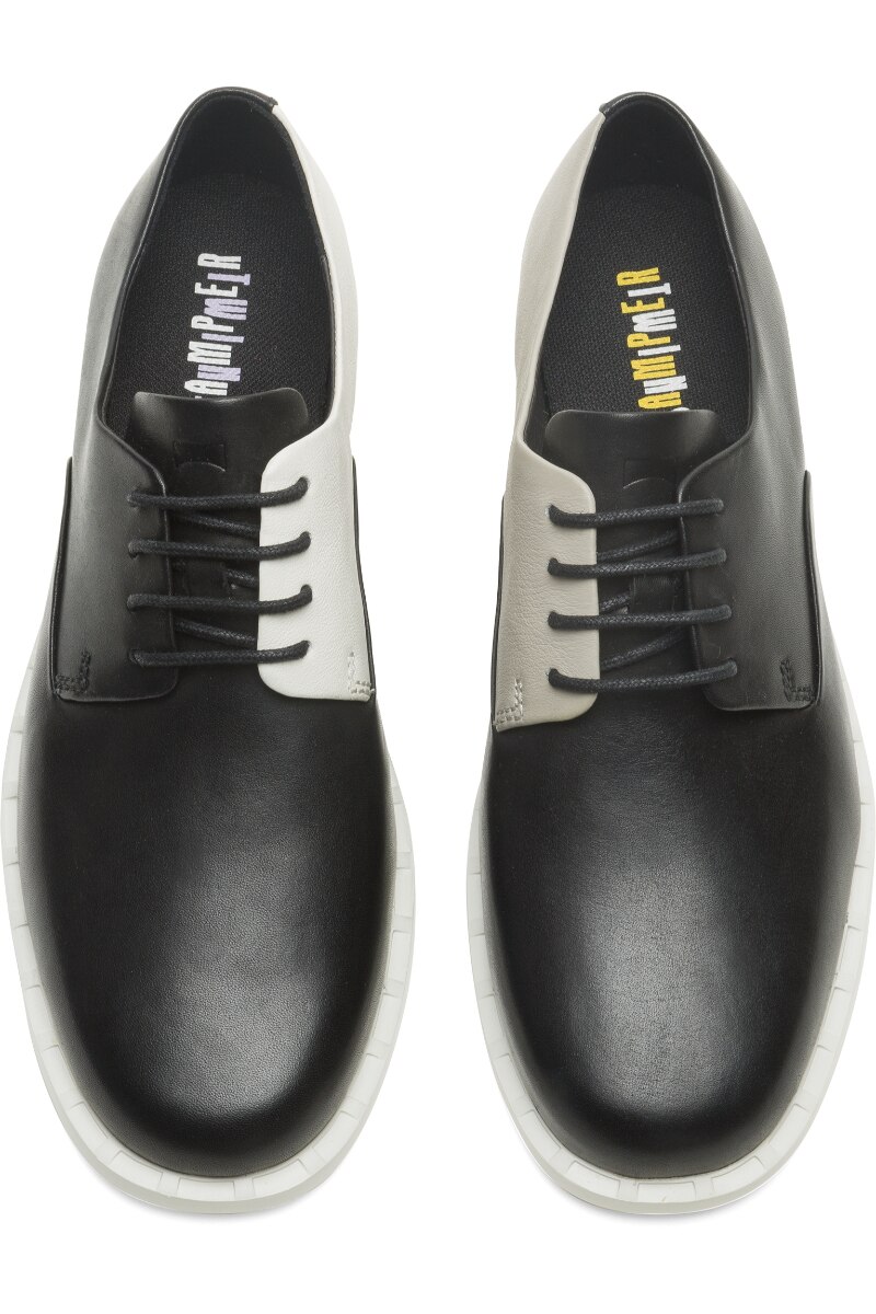 Pantofi dama Twins, Camper, Piele naturala, Negru/Alb, 36 EU - eMAG.ro