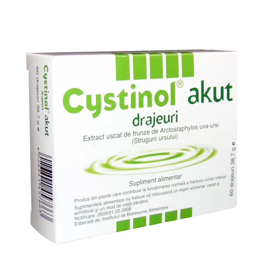 Supliment alimentar Cystinol Akut, 60 drajeuri - eMAG.ro
