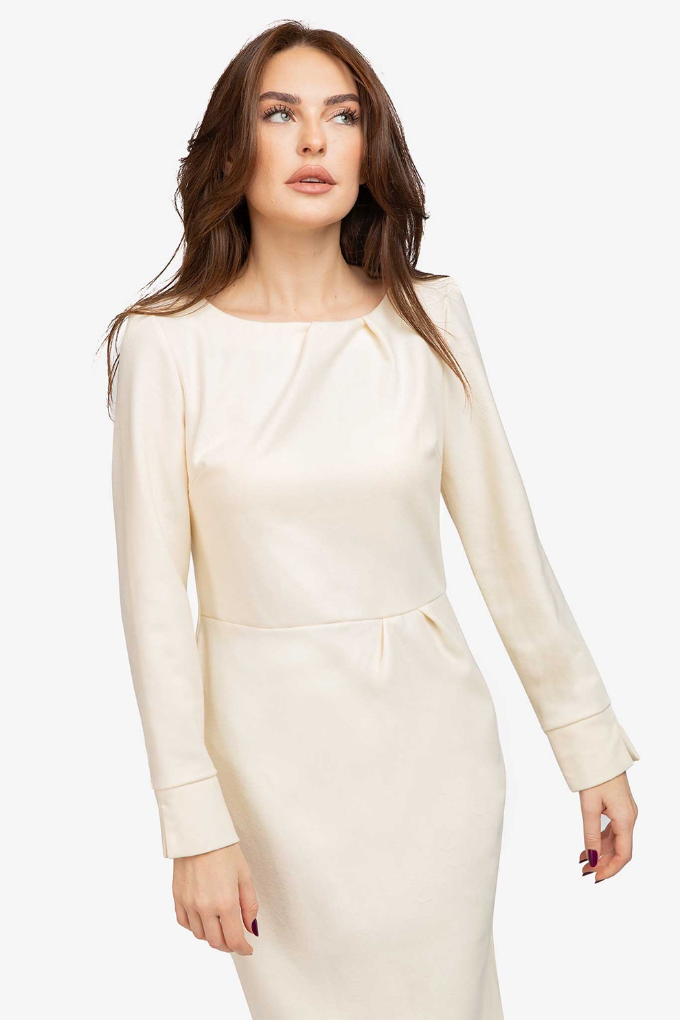 Acob à porter, Rochie bodycon de lana, Crem, M - eMAG.ro