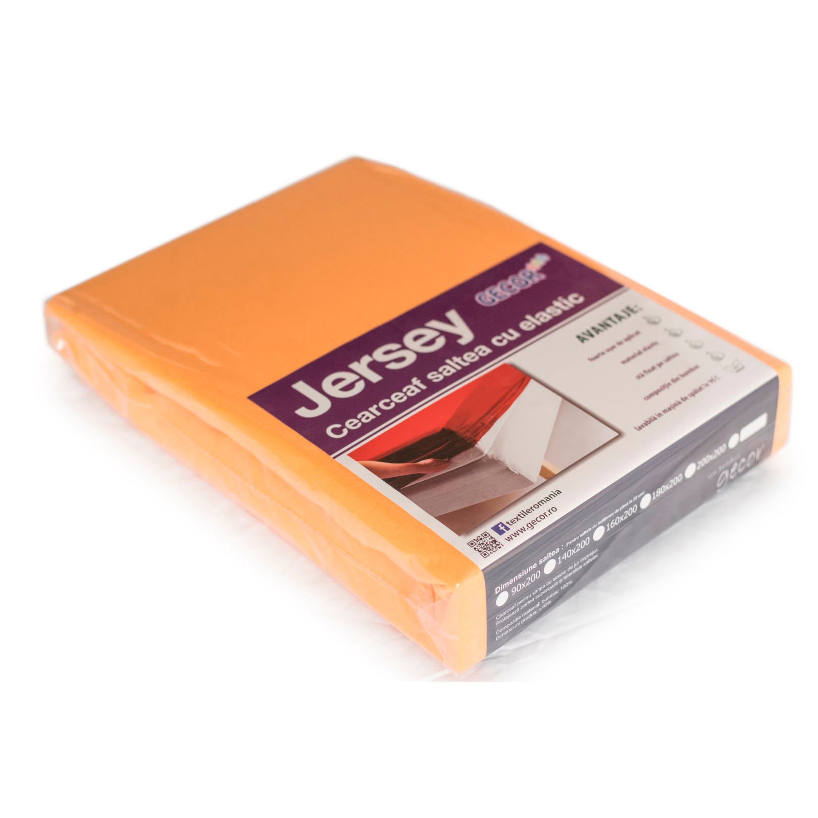Cearceaf cu elastic Gecor, Oranj, 160 X 200 - eMAG.ro