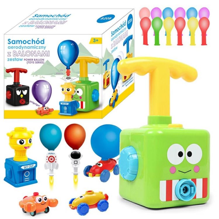Set Jucarie interactiva lansator de masinute cu baloane pentru copii ...