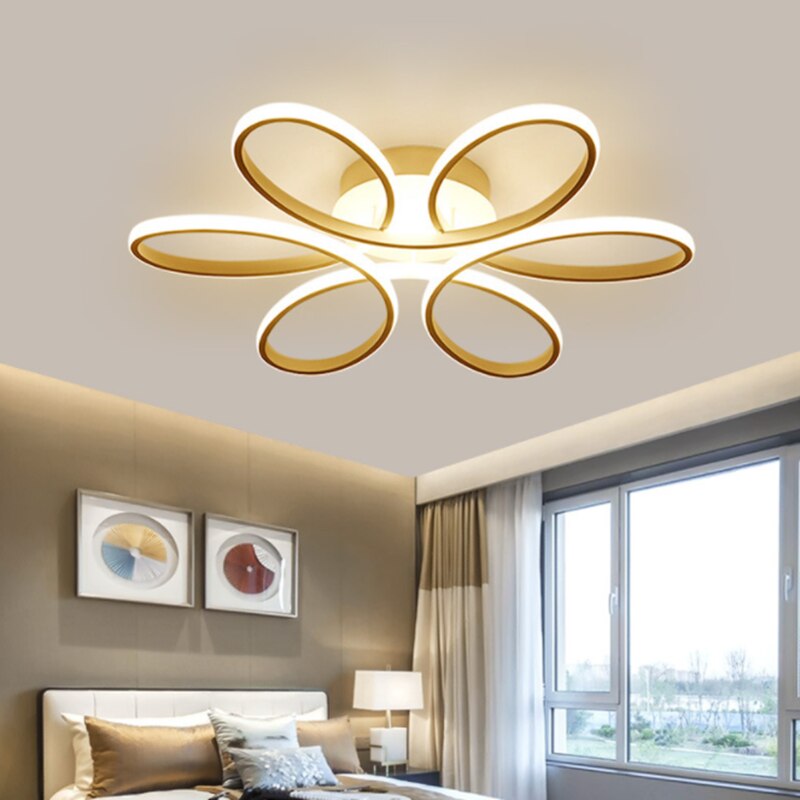 Lustra LED, Goeco, Acril/Aluminiu, Model floare, 58 cm, Alb - eMAG.ro