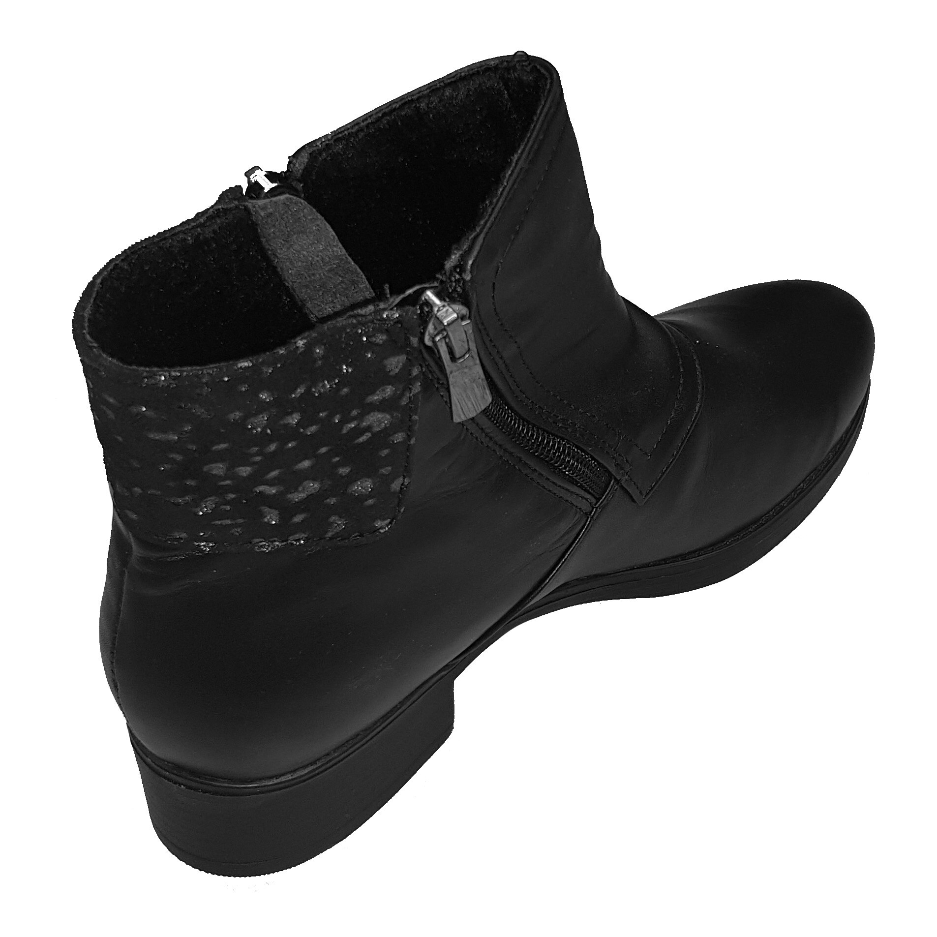 Botine dama inalte din piele naturala Bianca, negru, 39 - eMAG.ro