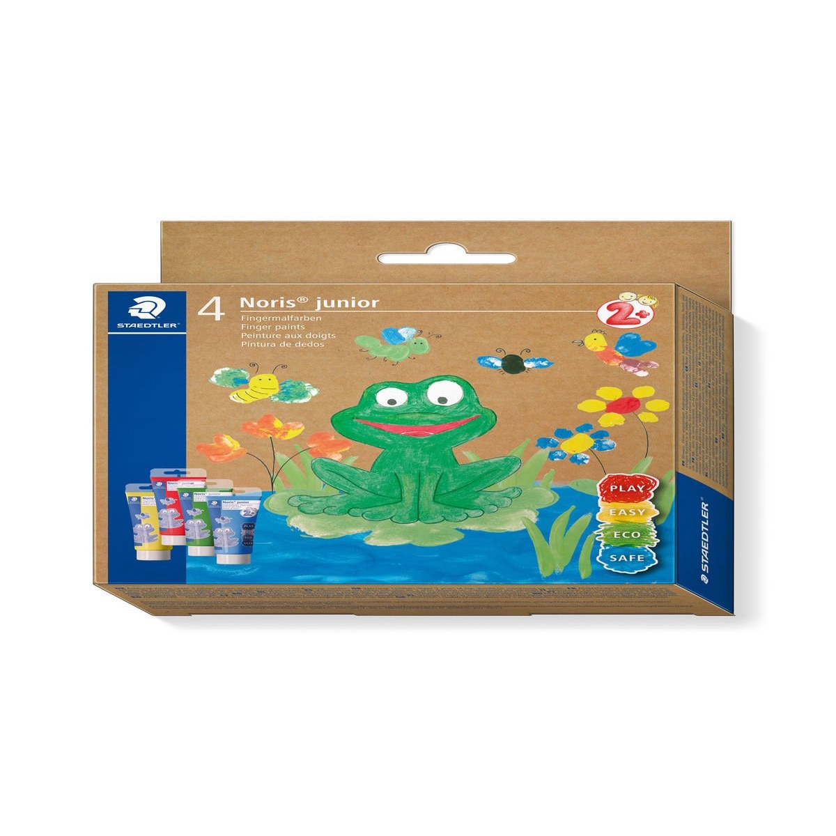 Vopsea pentru degete Staedler Noris Junior, 4 culori x 75ml - eMAG.ro