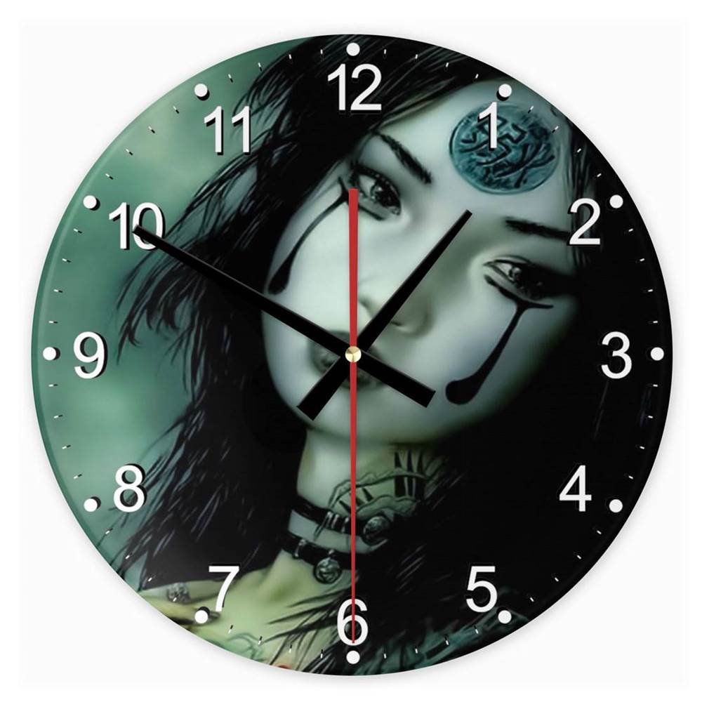 Ceas circular din sticla Arta Asiei decorat 40, multicolor, 20 cm - eMAG.ro