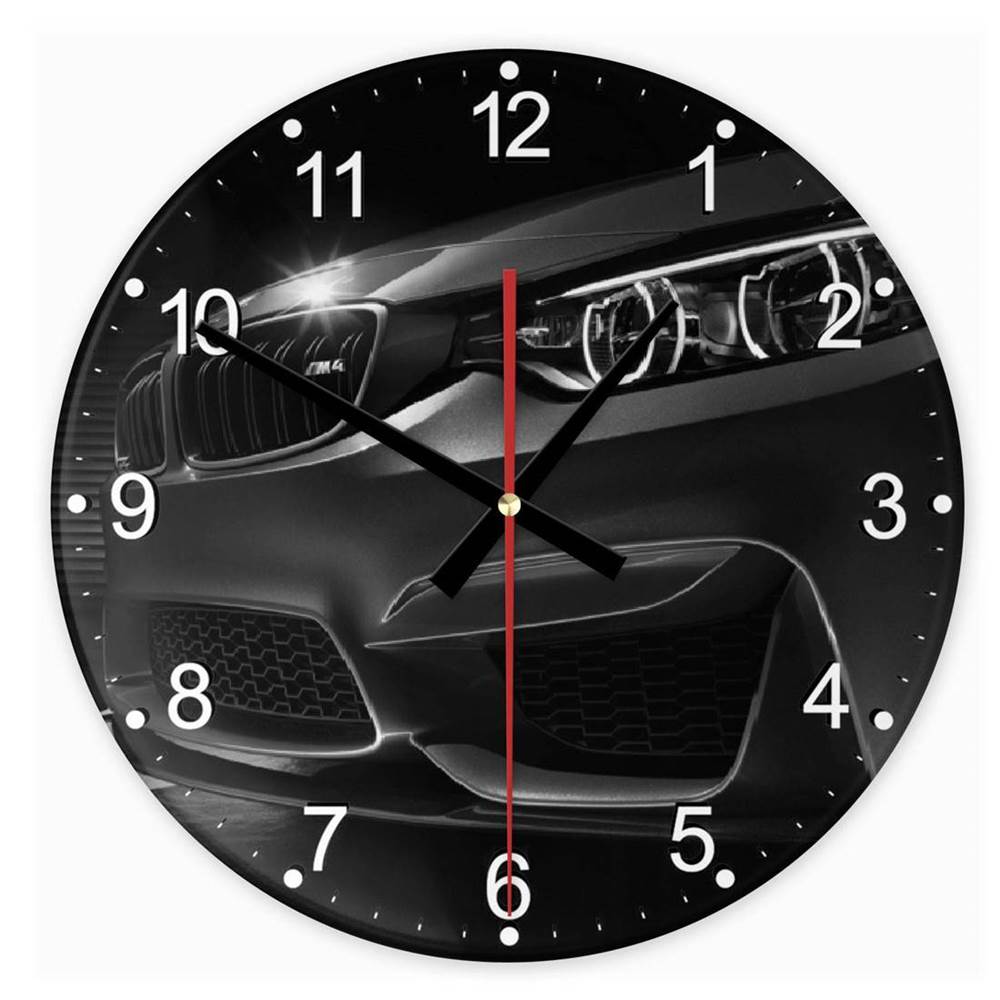 Ceas circular din sticla BMW M4 46, multicolor, 20 cm - eMAG.ro