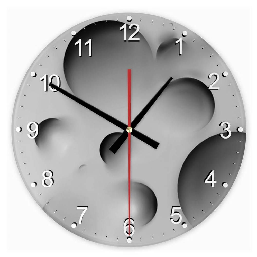 Ceas circular din sticla Black and White 25, multicolor, 20 cm - eMAG.ro