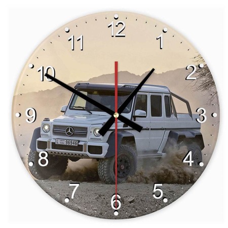 Ceas circular din sticla Brabus Mercedes 208, multicolor, 20 cm - eMAG.ro