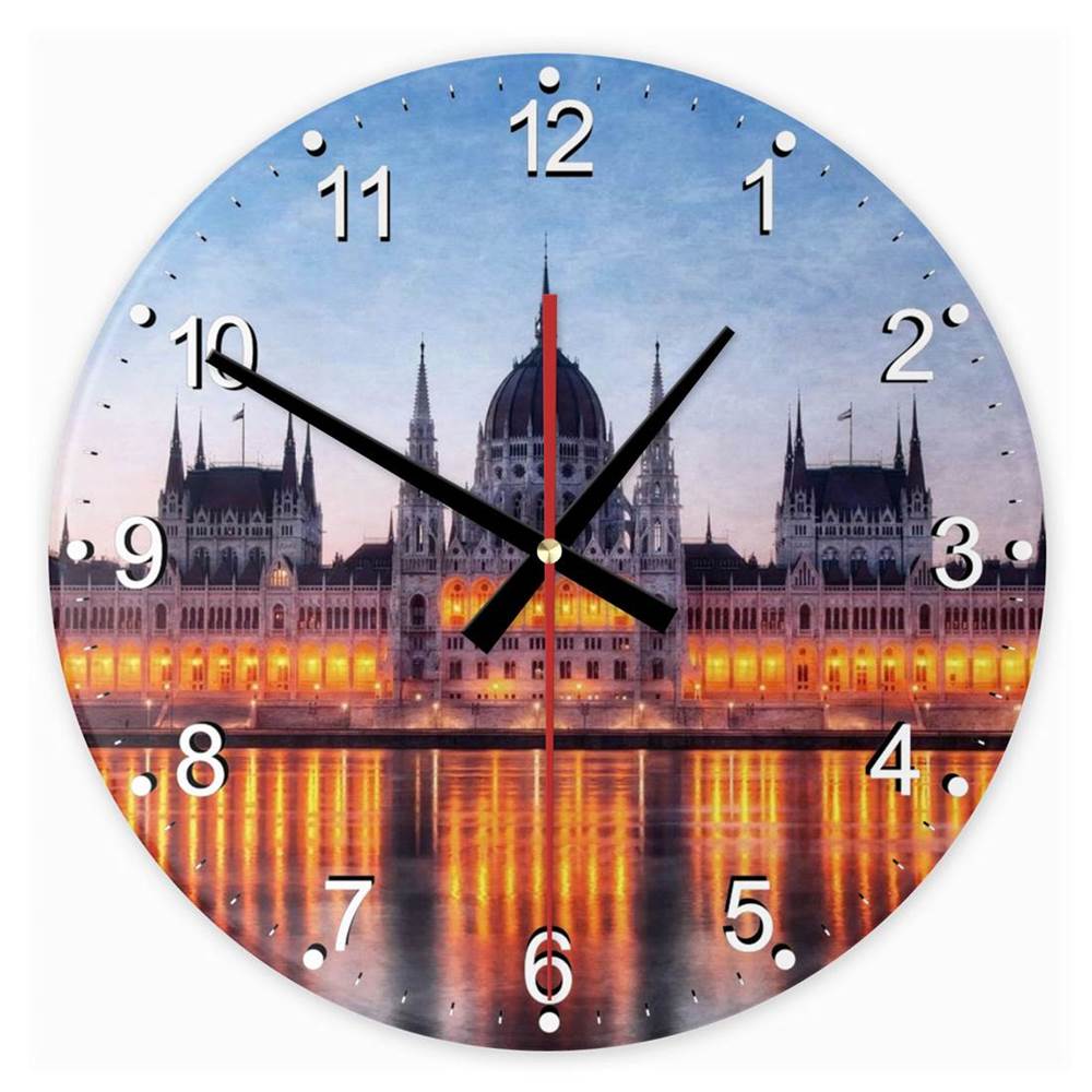Budapest 18 kör alakú üveg óra falióra - eMAG.hu