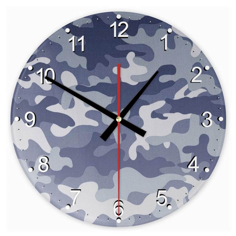 Ceas circular din sticla Camouflage 13, multicolor, 20 cm - eMAG.ro