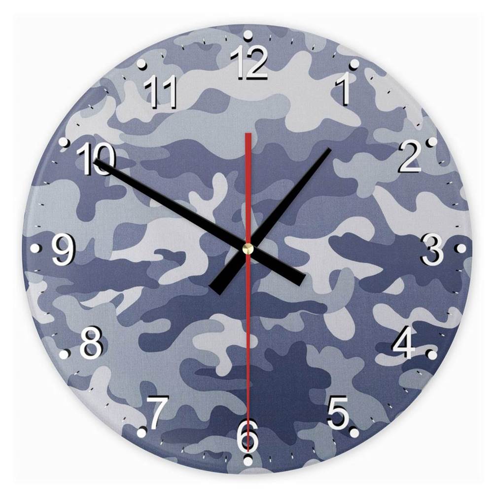 Ceas circular din sticla Camouflage 8, multicolor, 20 cm - eMAG.ro