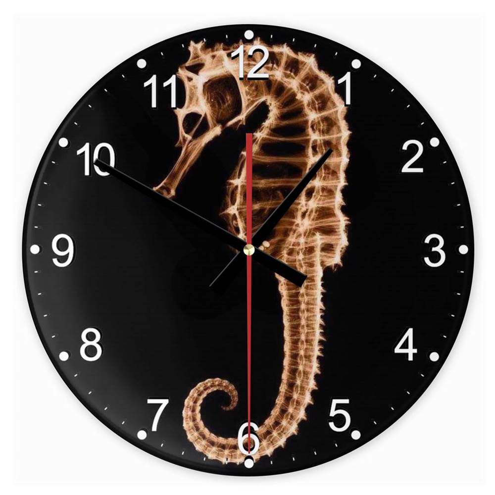 Ceas circular din sticla Calut de mare decorat 57, multicolor, 20 cm ...