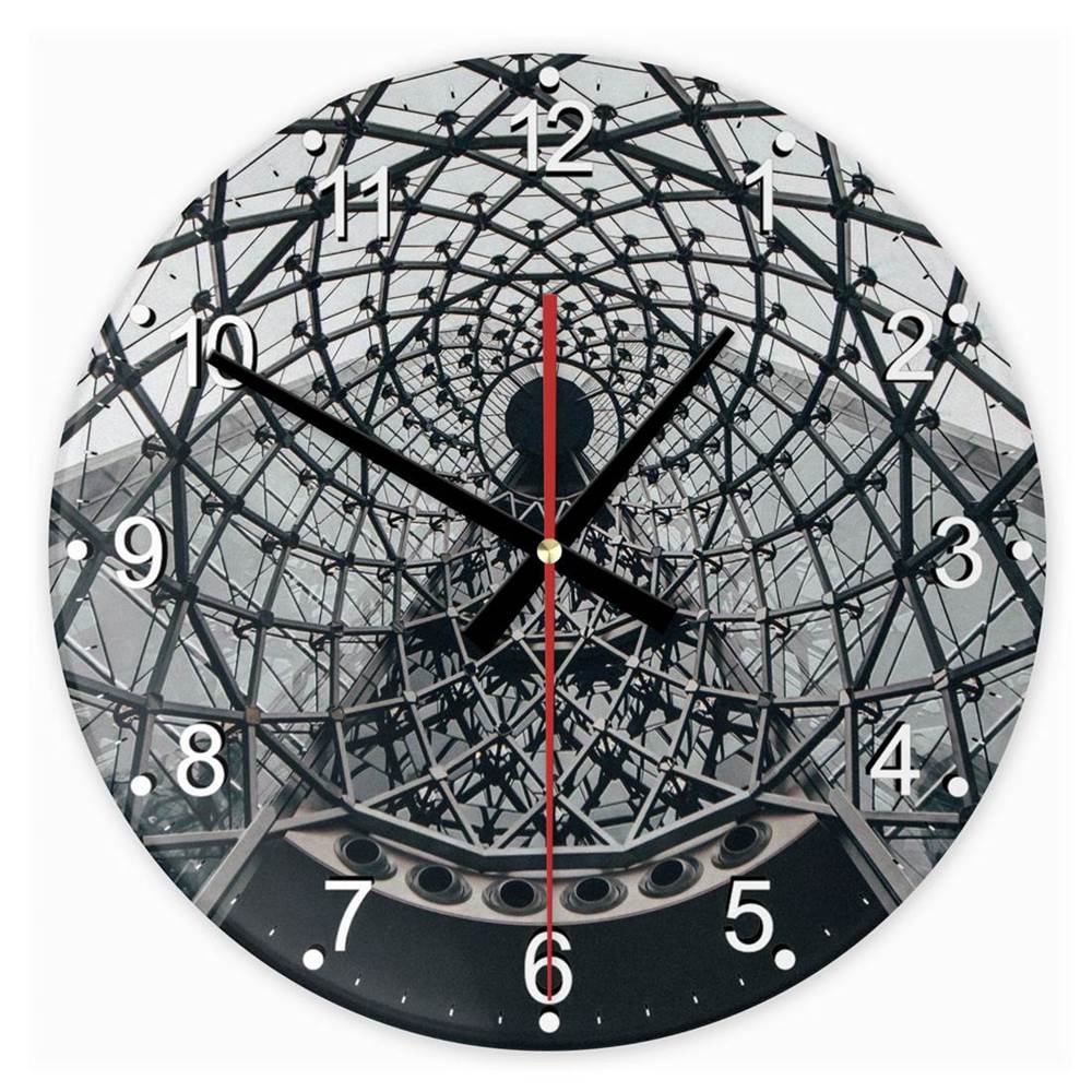 Ceas circular din sticla Design Arhitectura decorat 94, multicolor, 20 ...