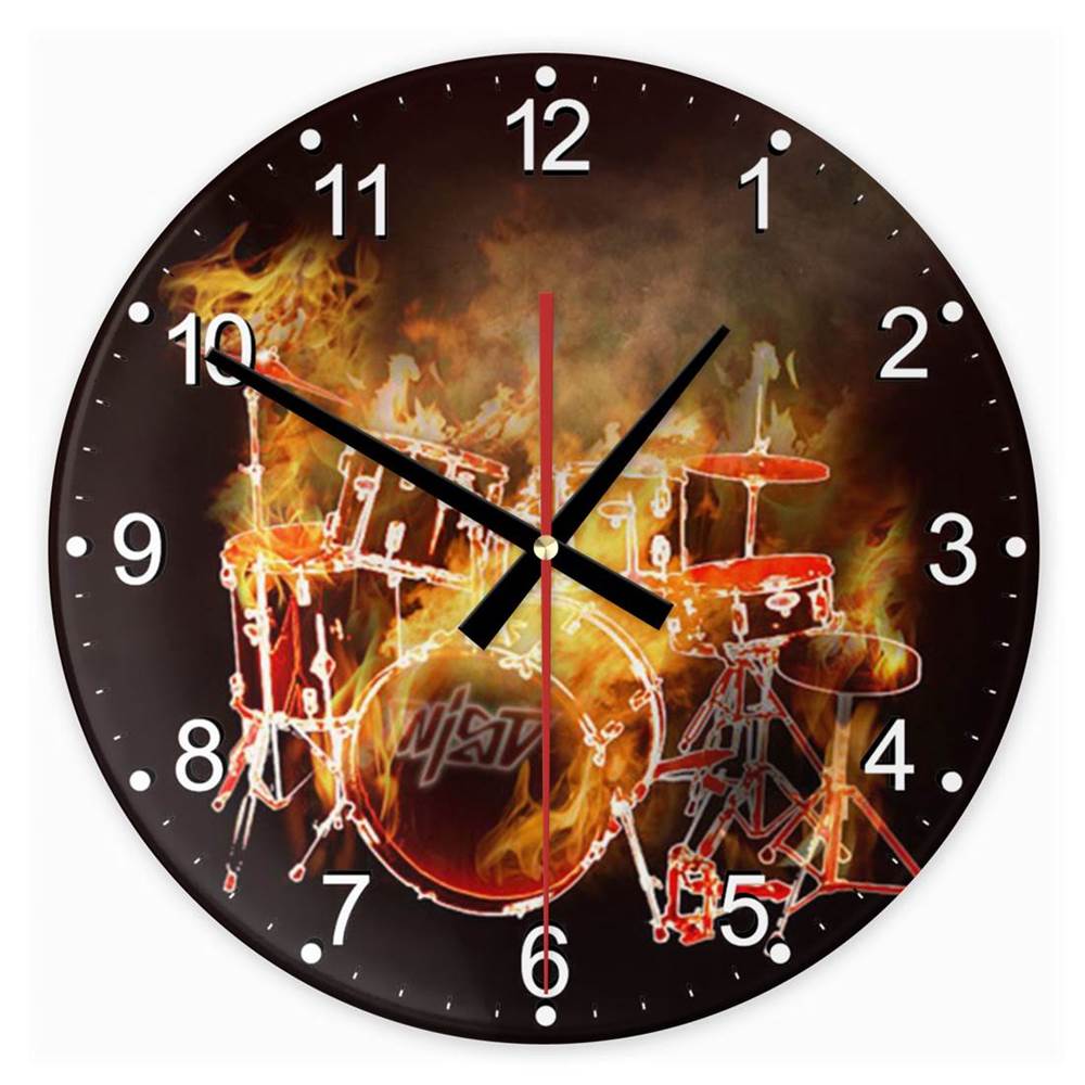 Ceas circular din sticla Toba decorat 3, multicolor, 20 cm - eMAG.ro