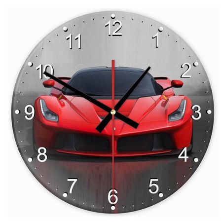 Ceas circular din sticla Ferrari LaFerrari 66, multicolor, 20 cm - eMAG.ro