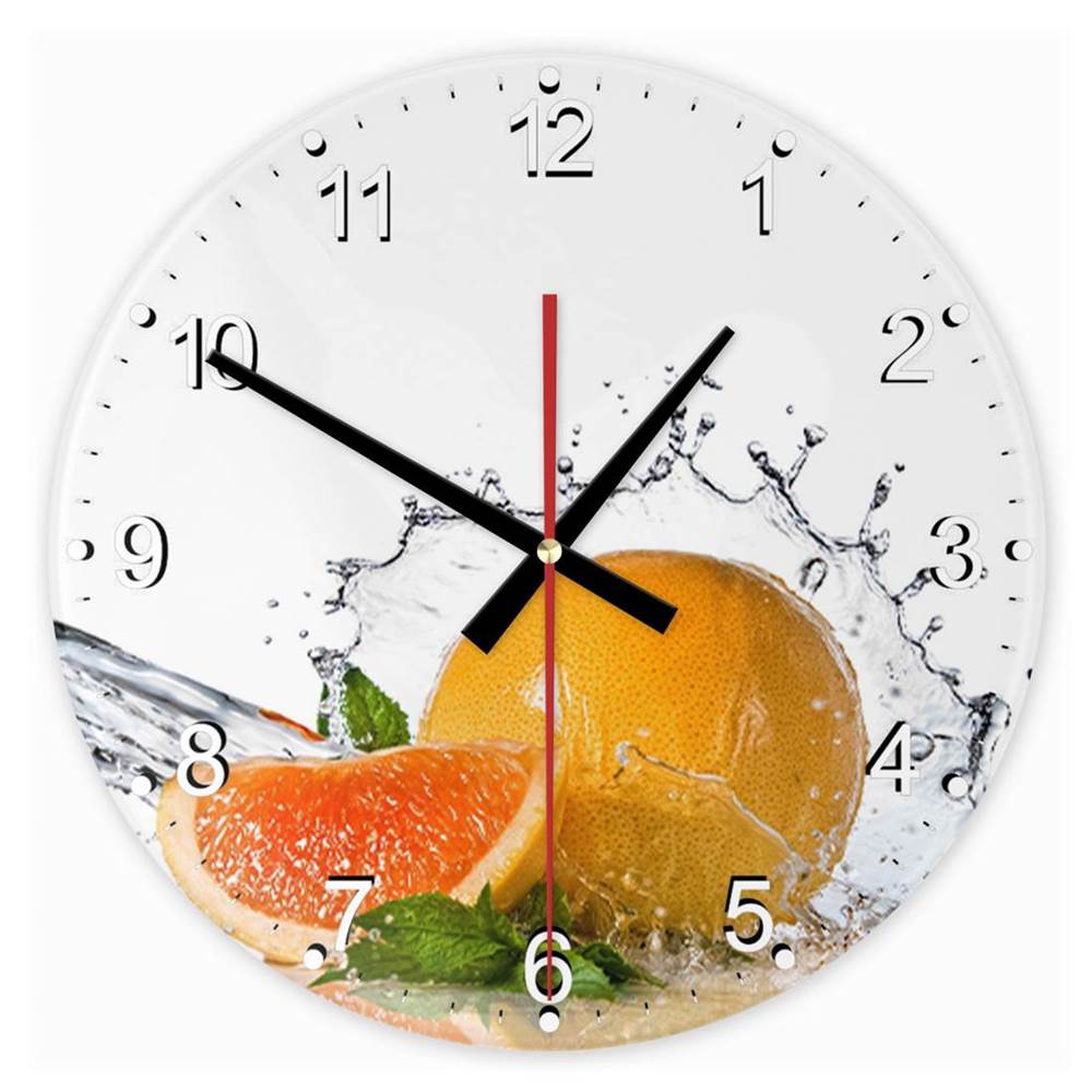 Ceas circular din sticla Grapefruit 2, multicolor, 20 cm - eMAG.ro