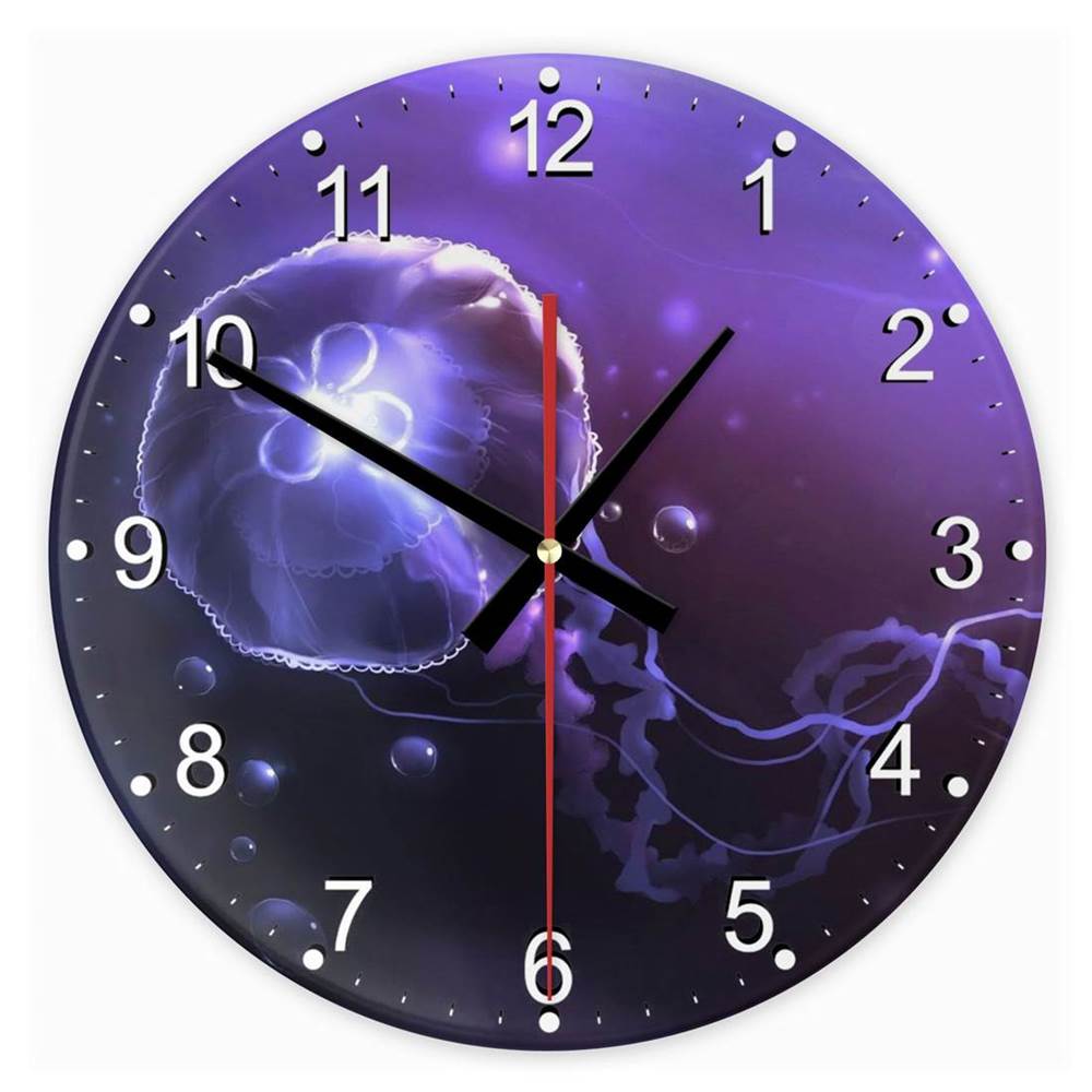 Ceas circular din sticla Meduze decorat 40, multicolor, 20 cm - eMAG.ro