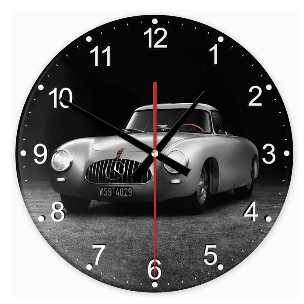 Ceas circular din sticla Mercedes 3, multicolor, 20 cm - eMAG.ro