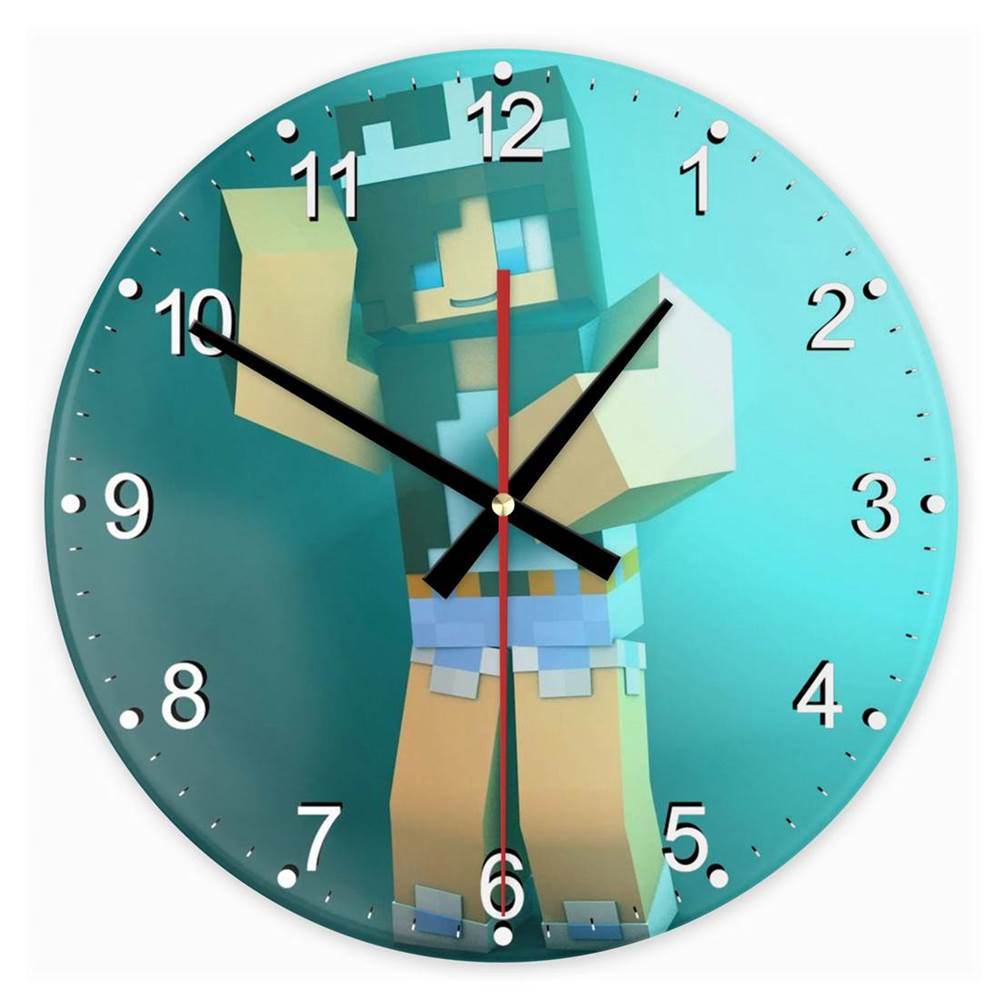 Ceas circular din sticla Minecraft 78, multicolor, 20 cm - eMAG.ro