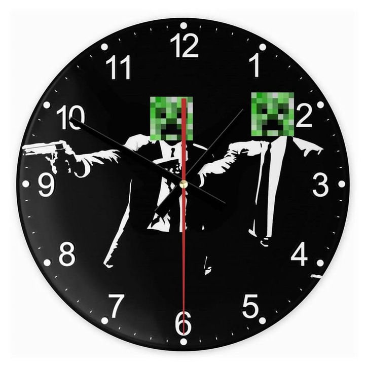 Ceas circular din sticla Minecraft 55, multicolor, 20 cm - eMAG.ro