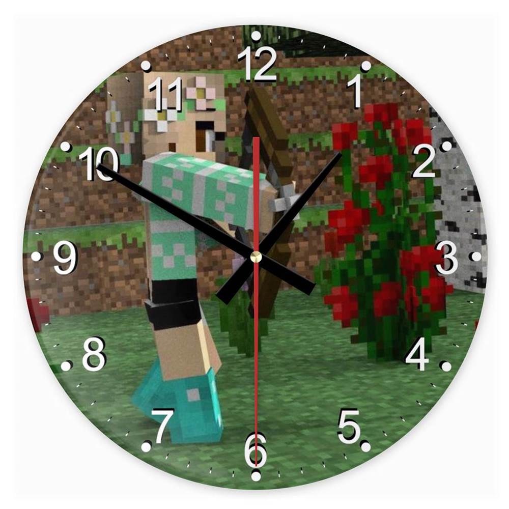 Ceas circular din sticla Minecraft 82, multicolor, 20 cm - eMAG.ro