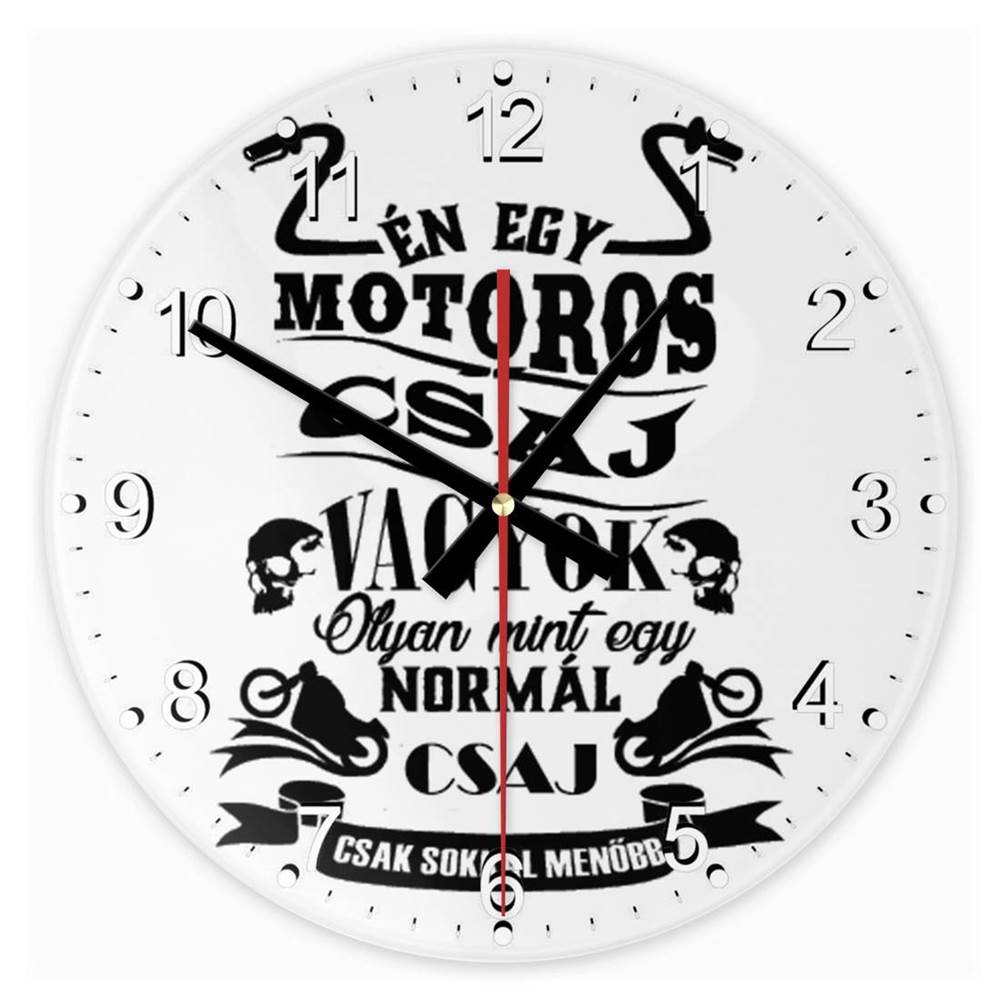 Motoros csaj 1 kör alakú üveg óra falióra - eMAG.hu