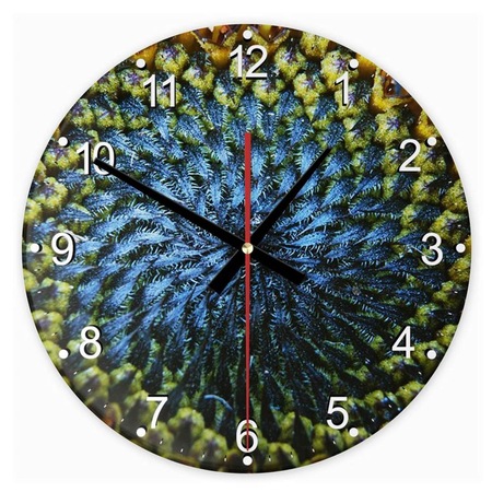 Ceas circular din sticla floarea soarelui 1, multicolor, 20 cm - eMAG.ro