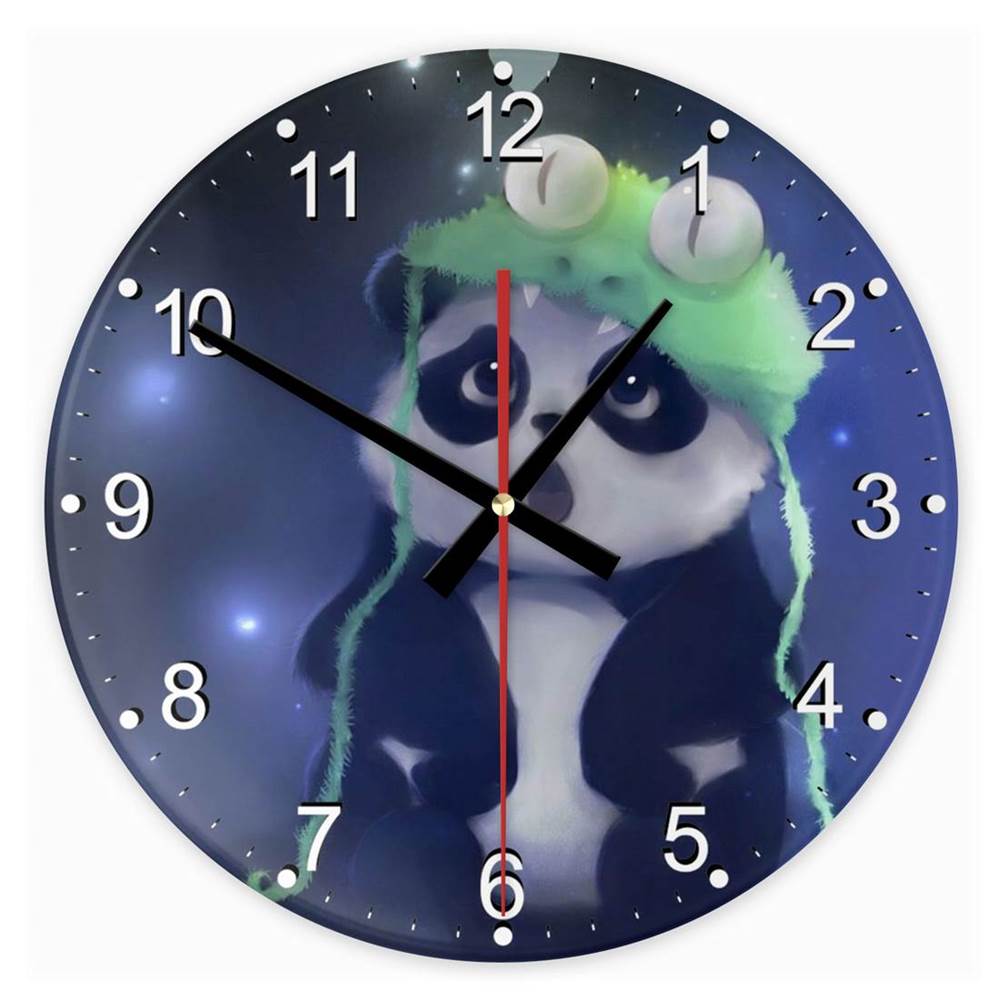 Panda maci 12 kör alakú üveg óra falióra - eMAG.hu