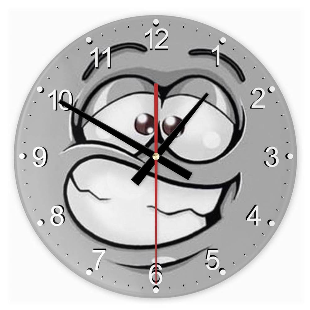 Ceas circular din sticla Smiley 11, multicolor, 20 cm - eMAG.ro