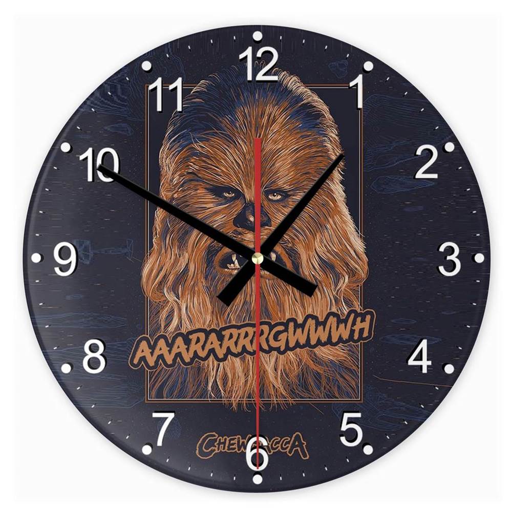 Ceas circular din sticla Star Wars Chewbacca 2, multicolor, 20 cm - eMAG.ro