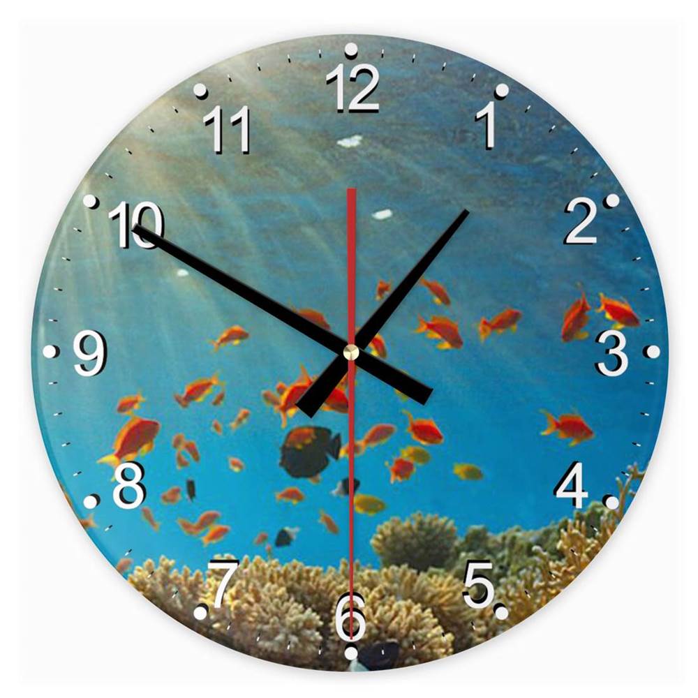 Ceas circular din sticla Mare decorat 3, multicolor, 20 cm - eMAG.ro