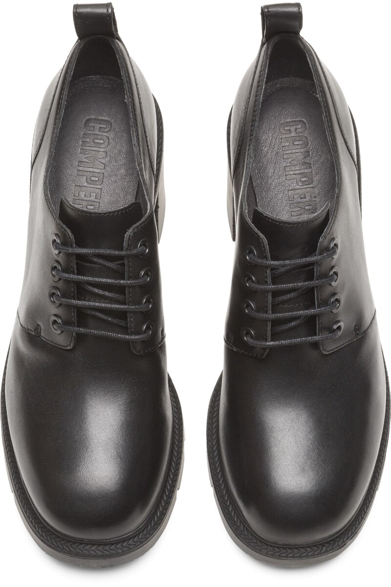 Pantofi Whitnee, Camper, cu toc, piele naturala, negru, 35 EU - eMAG.ro