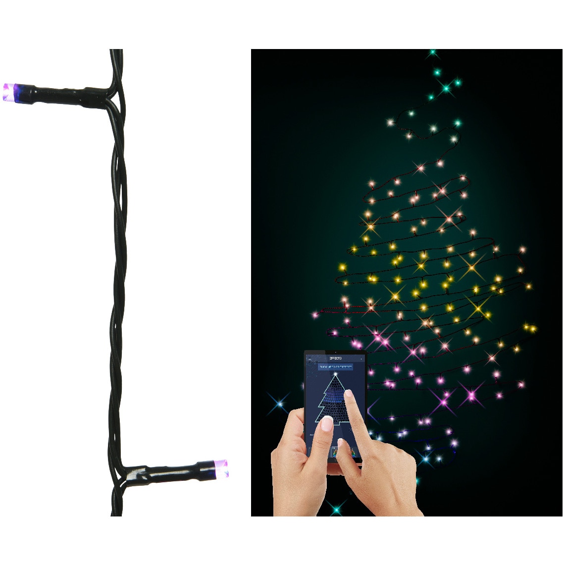 Instalatie Craciun Lumineo, 100 LED-uri 990 cm, lumina multicolora ...