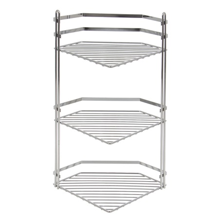 Etajera baie de colt Eba® cromata, trei rafturi, dimensiune 20x 20x50 ...