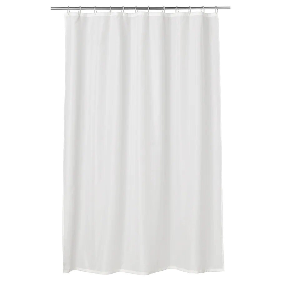Perdea de dus/cada, impermeabila, poliester reciclat, alb, 180x200 cm ...