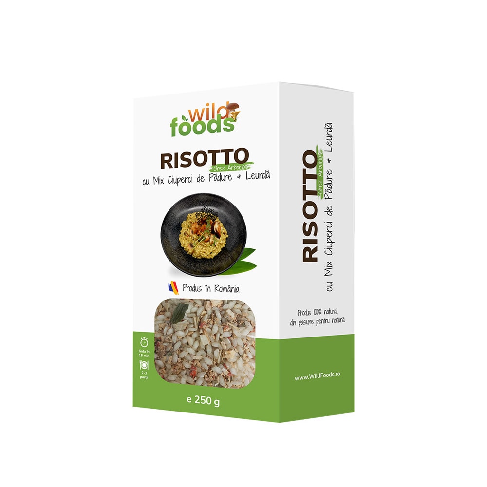 Risotto cu Mix Ciuperci de Padure si Leurda, Wild Foods, 250 g - eMAG.ro