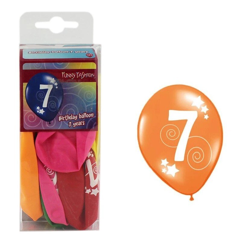 Set baloane colorate cifra 7, Funny Fashion, material latex ...