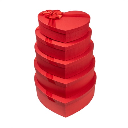 Set 5 cutii in forma de inima, rosu / CD 4405-3 - eMAG.ro