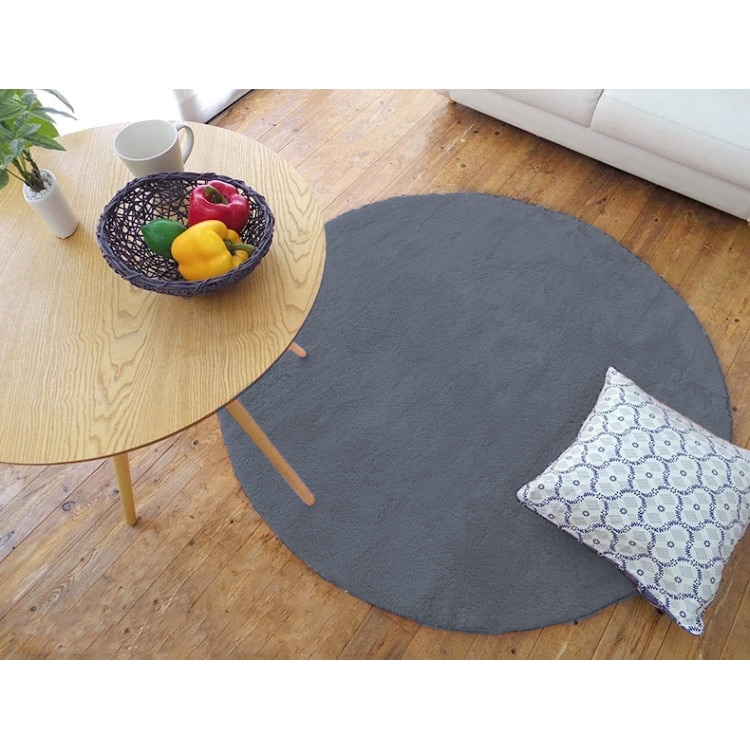 Covor, Strado, Rabbit, Rotund, Poliester, 100 x 100, Argintiu - eMAG.ro