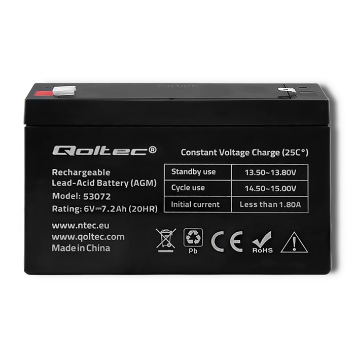 Acumulator Agm, Qoltec, 53072, Tehnologie: Agm, Tip Acumulator: Vrla ...