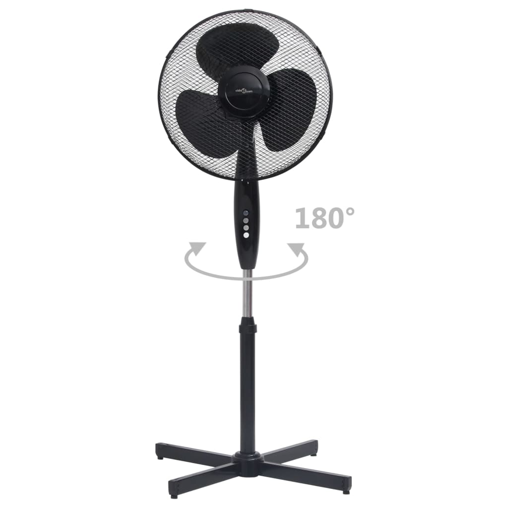 Ventilator cu picior vidaXL, Plastic Negru 60 x 60 cm - eMAG.ro