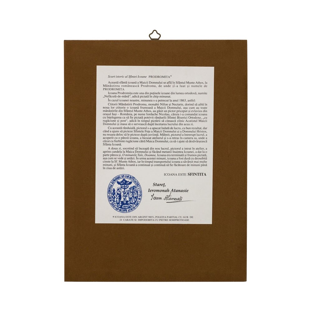 Icoana ferecata Ag925 rama Maica Domnului Prodromita 14,5x19,5 - eMAG.ro